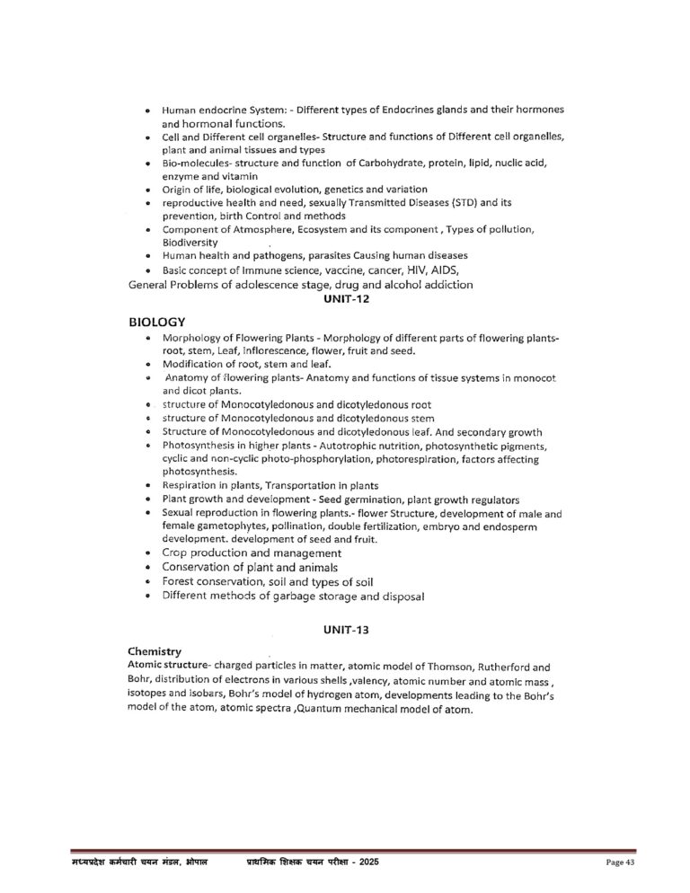 MP TET Varg 3 Syllabus 2025 - नए बदलाव के साथ हिंदी और इंग्लिश में - MP Career